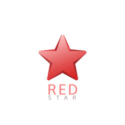 Red star symbol with realistic shadow and pointed Vector Image