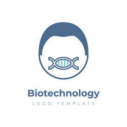 Biotechnology logo with human face Royalty Free Vector Image