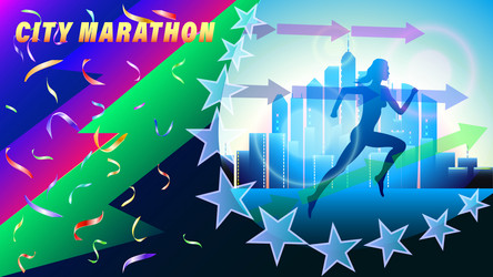 City marathon banner poster Royalty Free Vector Image