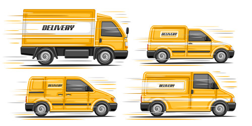 Set of delivery vans Royalty Free Vector Image