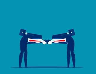 Two business employee are fighting Royalty Free Vector Image