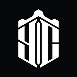 Yc logo letter monogram with triangle slice Vector Image