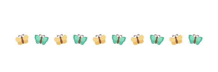 Cute butterfly separator border divider set Vector Image