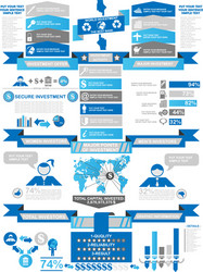Infographic demographics 5 blue Royalty Free Vector Image