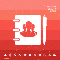 Notebook address phone book with symbol of group Vector Image