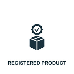 Registered product icon monochrome simple sign Vector Image