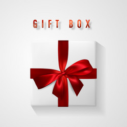 Red bow with horizontal ribbon Royalty Free Vector Image