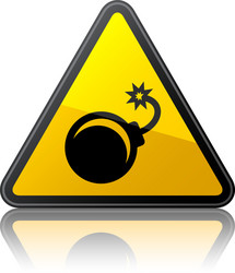 Bomb warning sign Royalty Free Vector Image - VectorStock