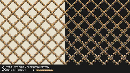 Seamless pattern with hemp rope net Royalty Free Vector
