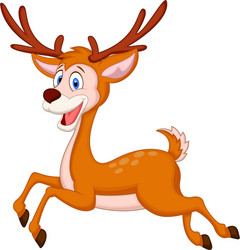 Cartoon baby deer jumping Royalty Free Vector Image