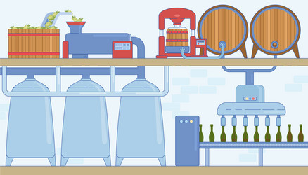 Wine production process stages production Vector Image