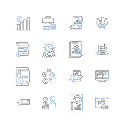 Invoicing line icons collection billing payment Vector Image