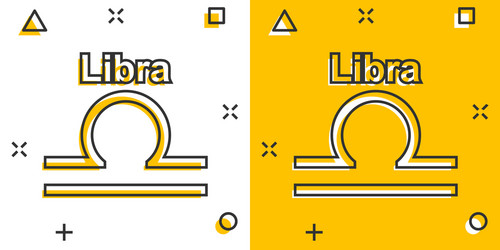 Cartoon libra zodiac icon in comic style Vector Image