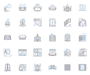 Space planning company line icons collection Vector Image
