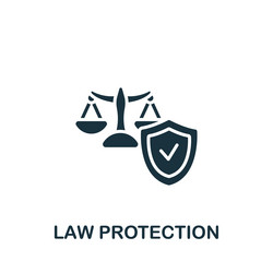 Law protection icon monochrome simple sign from Vector Image