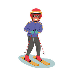 Kid skiing Royalty Free Vector Image - VectorStock