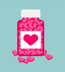 Love pills bottle and capsule isolated Royalty Free Vector