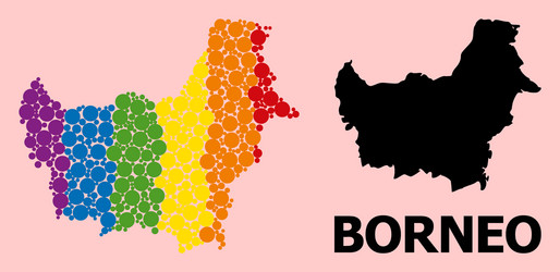 Triangle filled spectrum map of brunei Royalty Free Vector