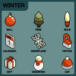 Mega christmas icons set winter holiday symbols Vector Image