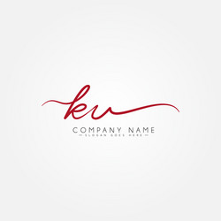 Initial signature logo for letter ku Royalty Free Vector