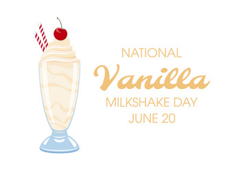 National vanilla milkshake day poster Royalty Free Vector