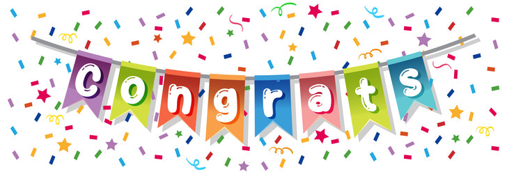 Congratulations text graphics for celebrating Vector Image