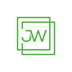 Creative initial letter jw square logo design Vector Image