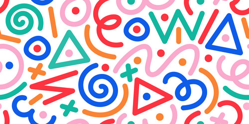 Fun colorful line doodle seamless pattern Vector Image