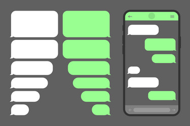 Green and white message bubbles set sms Royalty Free Vector