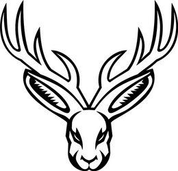 Jackalope head mascot Royalty Free Vector Image