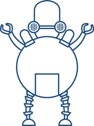 Humanoid robot line style icon Royalty Free Vector Image