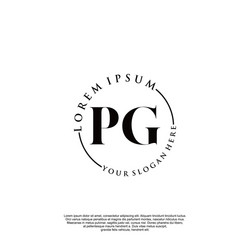 Pg initial handwriting logo design Royalty Free Vector Image