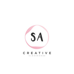 Sa beauty initial logo handwriting logo art Vector Image