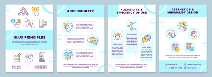 Ui ux basics blue and yellow brochure template Vector Image