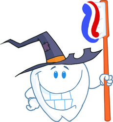 Cartoon tooth with thumb Royalty Free Vector Image