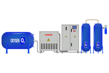 Oxygen production station with receivers Vector Image