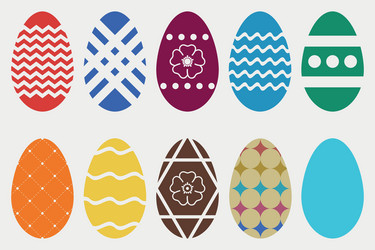 Colorful eggs set for easter Royalty Free Vector Image