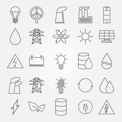 Energy industry icon set Royalty Free Vector Image