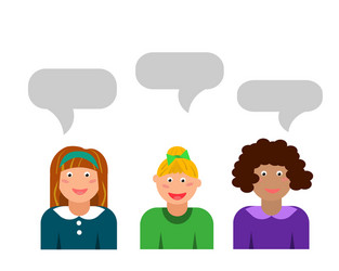 Three Kids Talking Vector Images (42)
