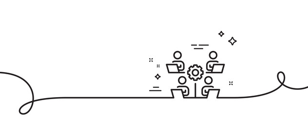 Business networking line icon teamwork sign Vector Image