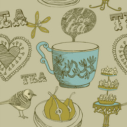 Vintage Tea Party Motif Royalty Free Vector Image