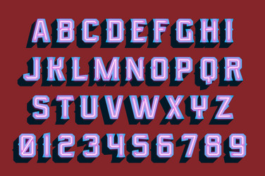 White neon light alphabet with cable Royalty Free Vector