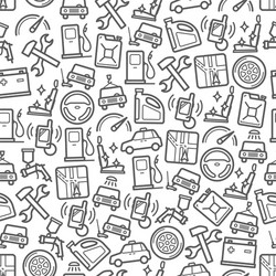 Spare parts of car and auto seamless pattern Vector Image