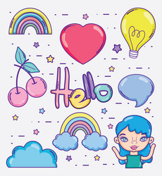 Hello cute card Royalty Free Vector Image - VectorStock