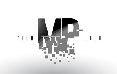 Mp m p letter logo with zebra lines texture Vector Image