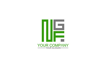 Square initial ngf logo template Royalty Free Vector Image