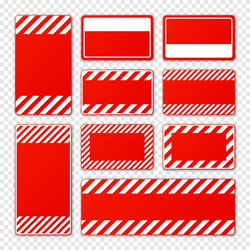 Various blank red warning signs with diagonal Vector Image