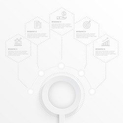 Infographic template with 3d paper label Vector Image