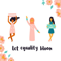 Group of multiracial women standing together Vector Image