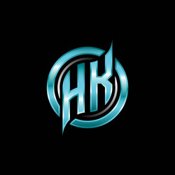 Hk blue light logo monogram geometric design Vector Image